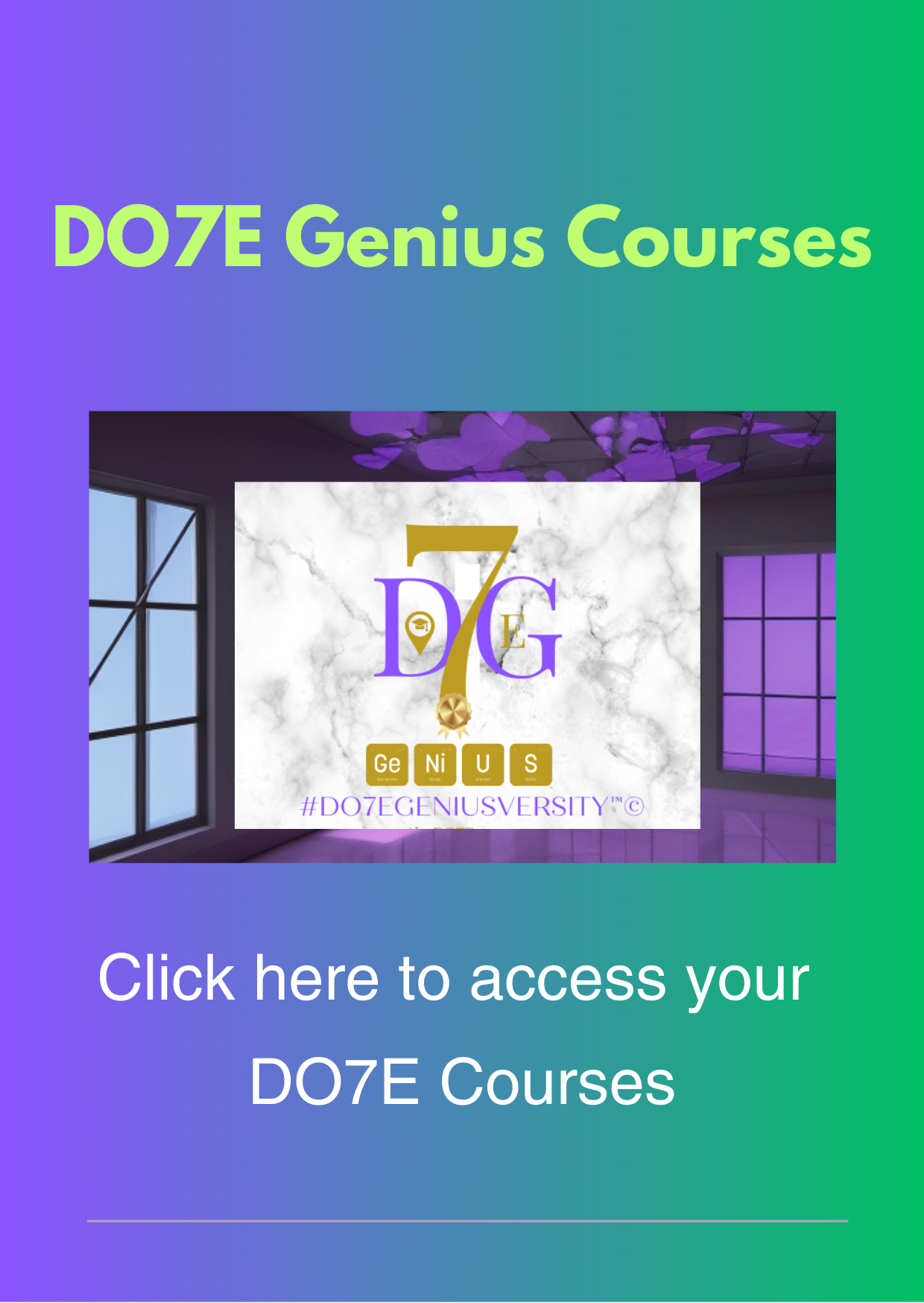 My DO7E Genius Courses - DrTraceyBond.com